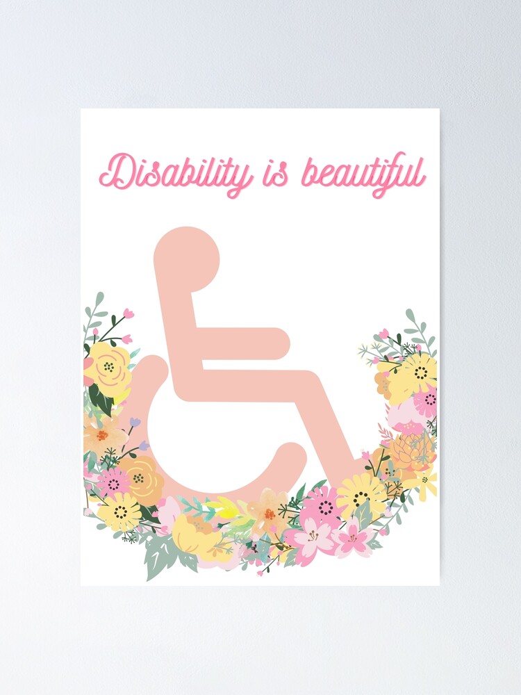 "Disability is beautiful - pink yellow floral wheel chair disability ...