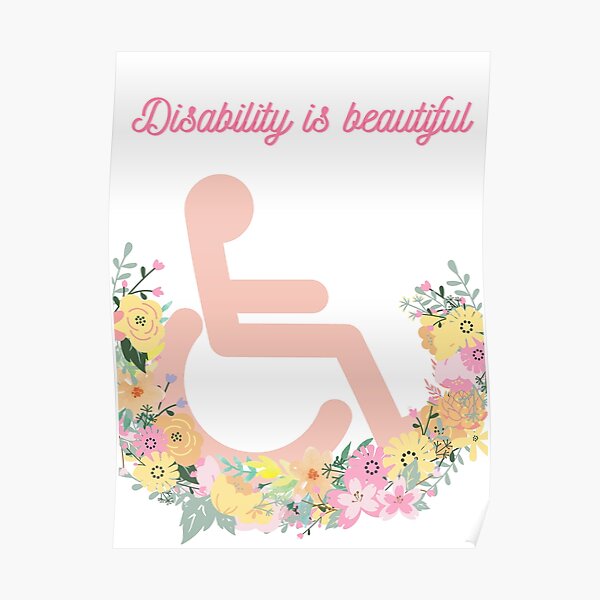 "Disability is beautiful - pink yellow floral wheel chair disability ...