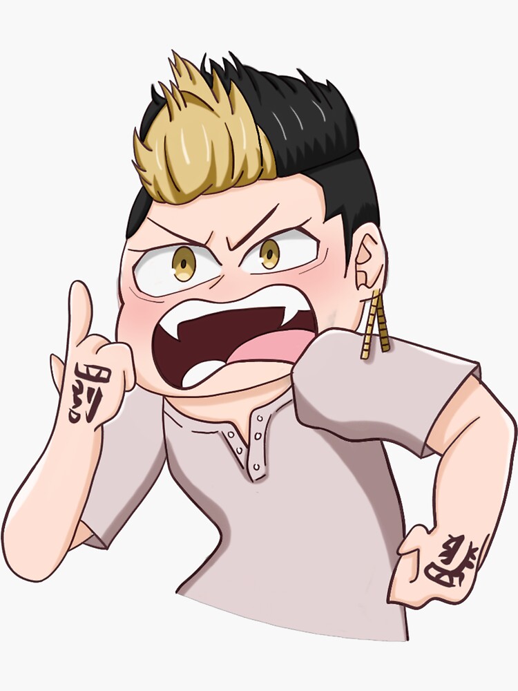"Hanma Shuji TR expression" Sticker for Sale by zachlart | Redbubble