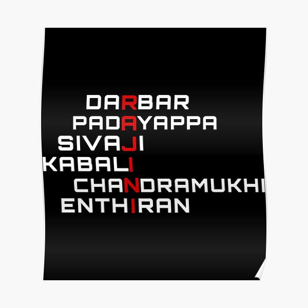 "Superstar Rajinikanth Tamil Kollywood Movies Sticker" Poster for Sale ...