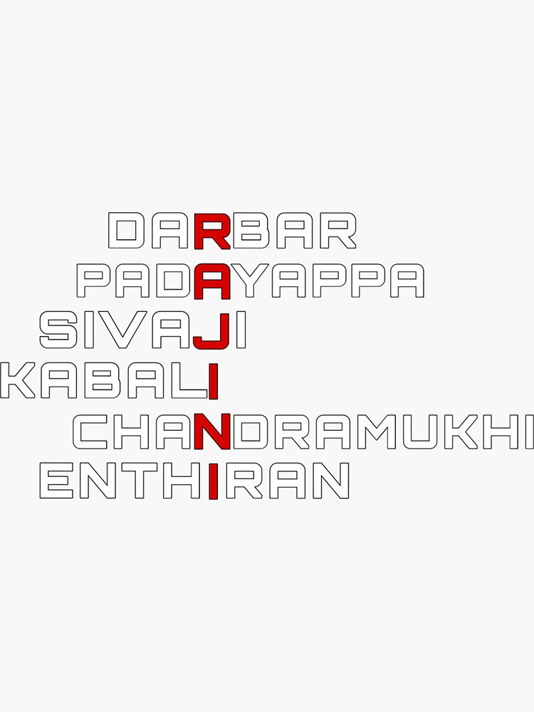 "Superstar Rajinikanth Tamil Kollywood Movies Sticker" Sticker for Sale ...