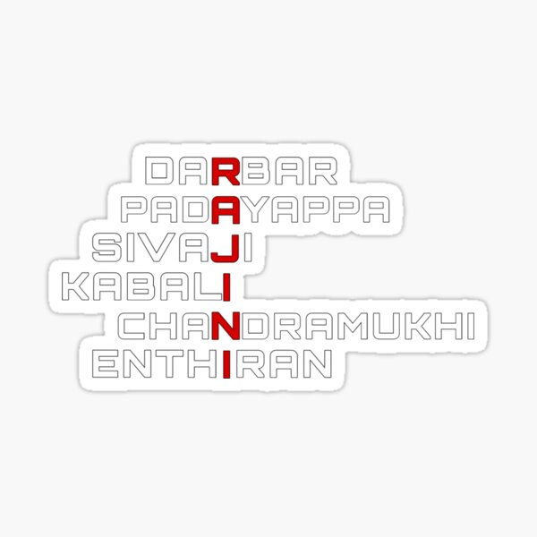 "Superstar Rajinikanth Tamil Kollywood Movies Sticker" Sticker for Sale ...