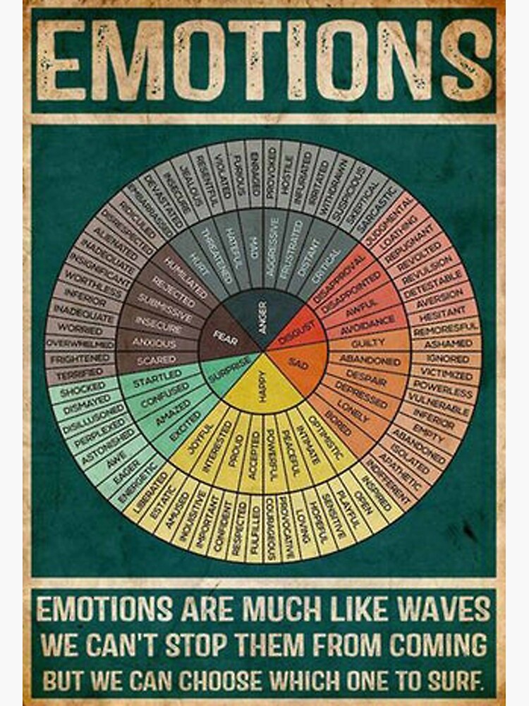 "Social Work Feelings - Wheel of Feelings & Emotions Chart Square ...