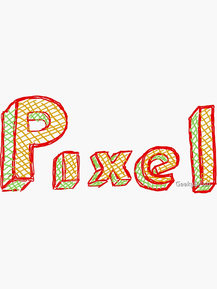 "Hand drawn pixel typeface design " Sticker for Sale by GeekyBrush ...