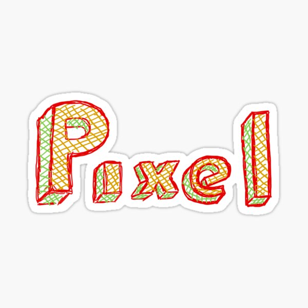 "Hand drawn pixel typeface design " Sticker for Sale by GeekyBrush ...