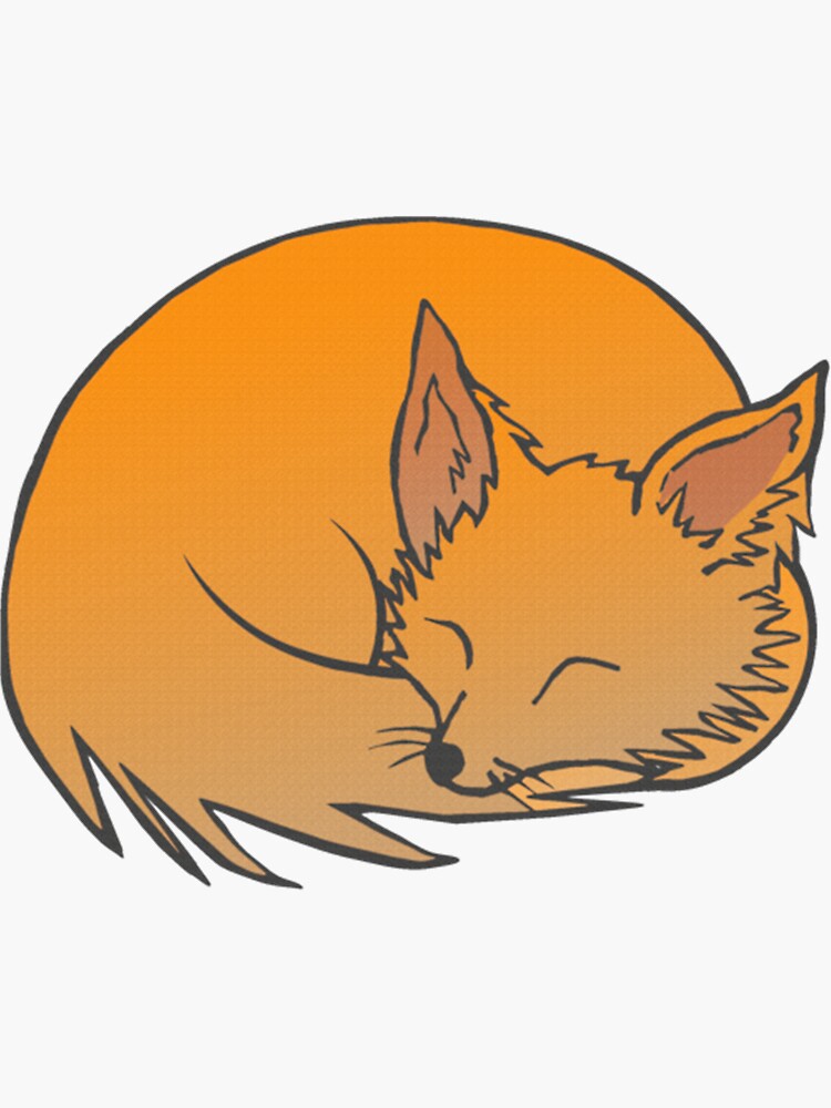 "rolled up European red fox" Sticker for Sale by Torstenbergqvis ...