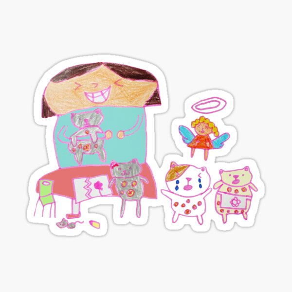 "Childish sketch designs" Sticker for Sale by CANVAS-COM | Redbubble