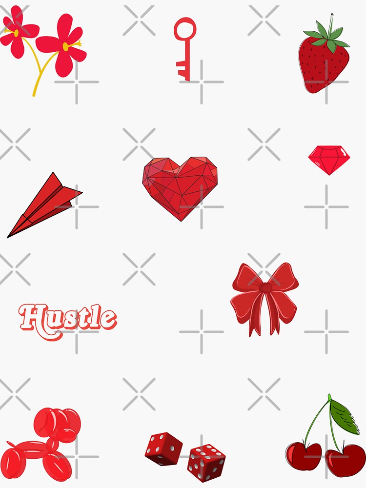 "Red sticker pack" Sticker for Sale by Seoul26 | Redbubble