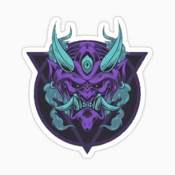 "Japanese Oni Art " Sticker by babybeeart | Redbubble