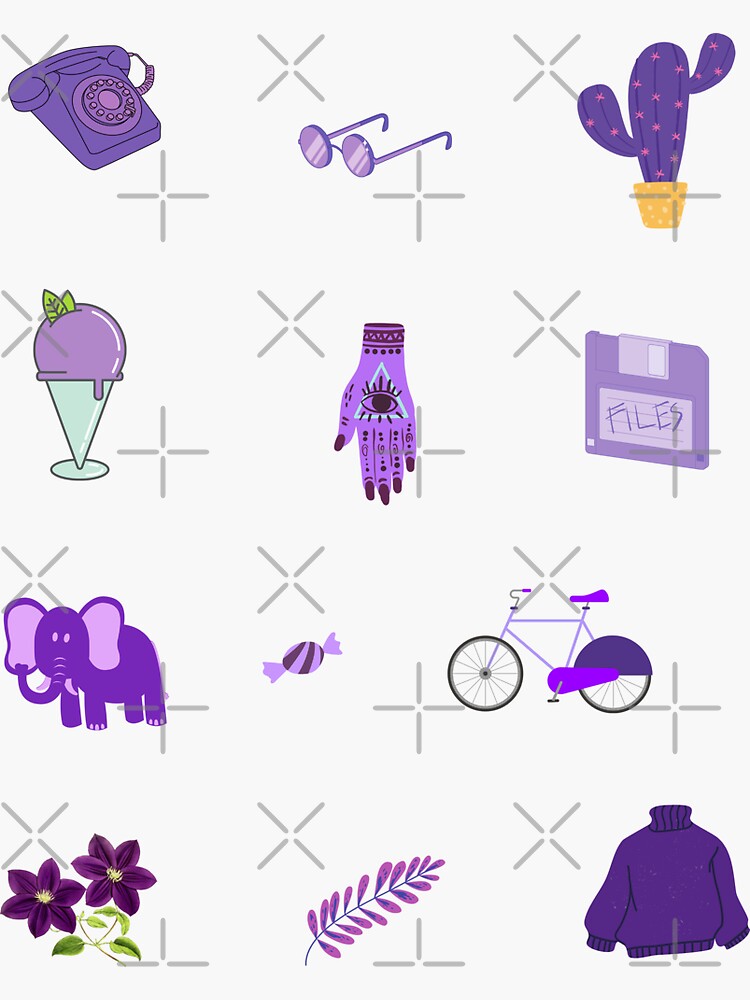 "Purple sticker pack" Sticker for Sale by Seoul26 | Redbubble