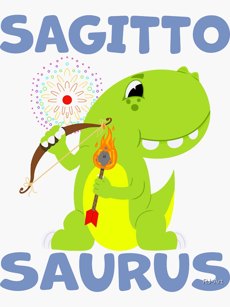 "Sagittosaurus Sagittarius Zodiac Sign T-Rex Dinosaur" Sticker for Sale ...