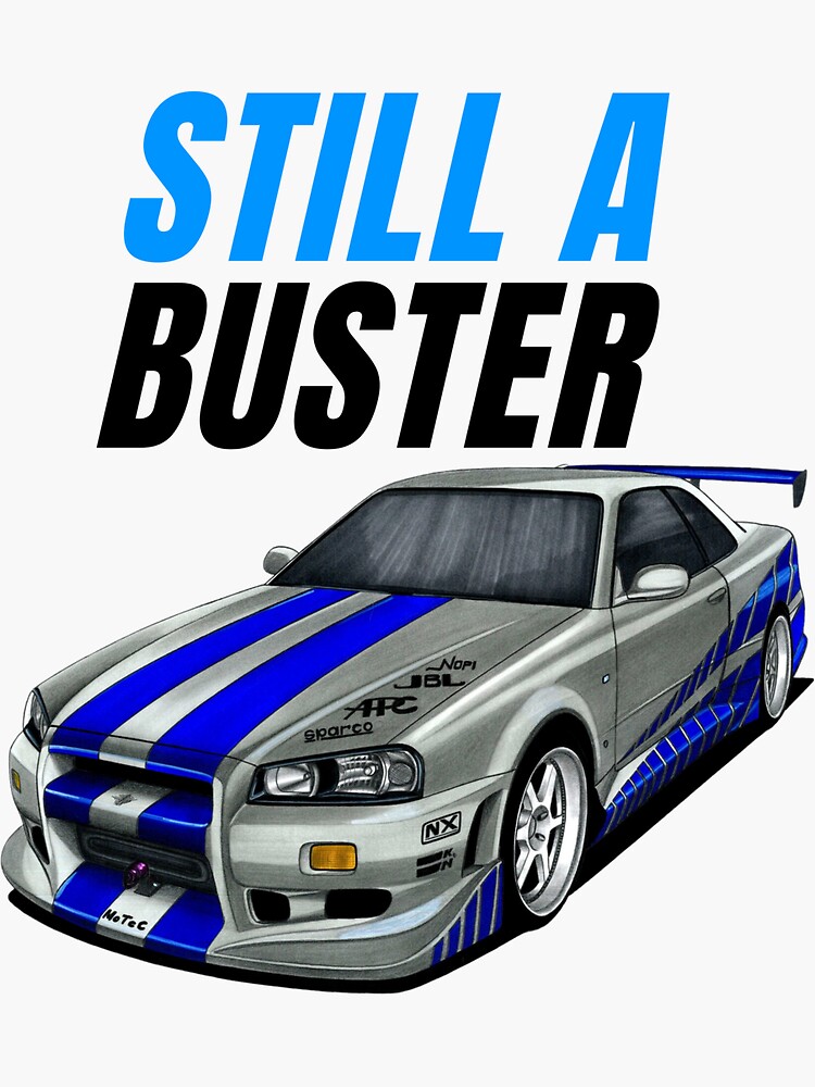 "Still a Buster { Paul walker's Skyline }" Sticker for Sale by ...