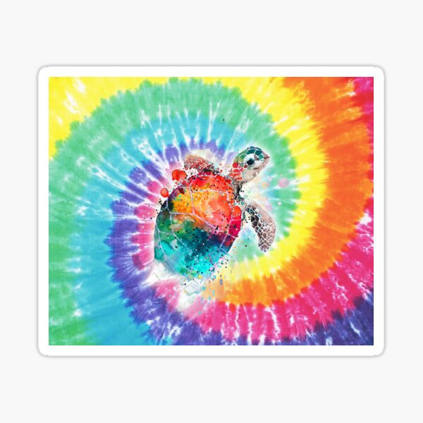 "Hippie Turtle Art" Sticker by shophia-art | Redbubble