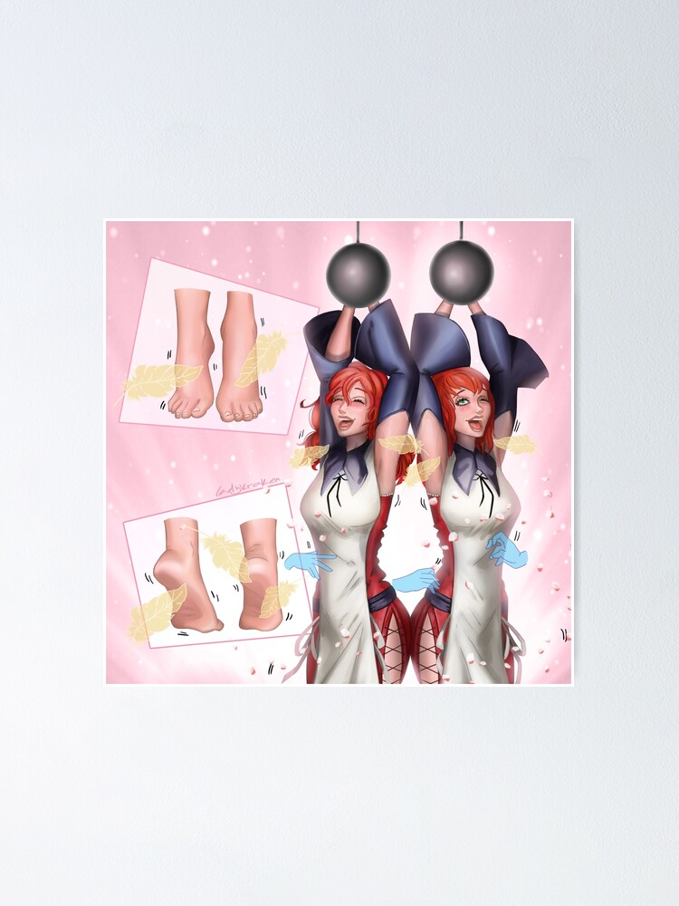 "Twin Sisters Tickling Feet 1" Poster by ladykraken | Redbubble