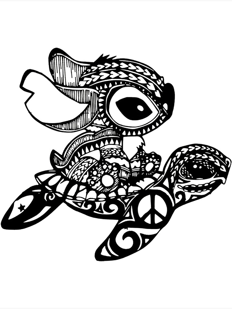 "Stitch ride turtle" Poster for Sale by rickmadala | Redbubble
