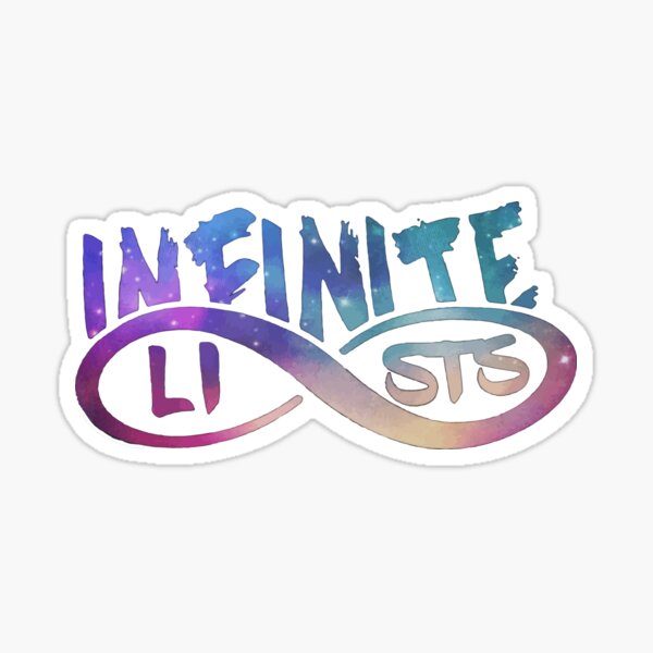 "Infinite Lists Galaxy Logo Infinite Lists Merch" Sticker for Sale by ...