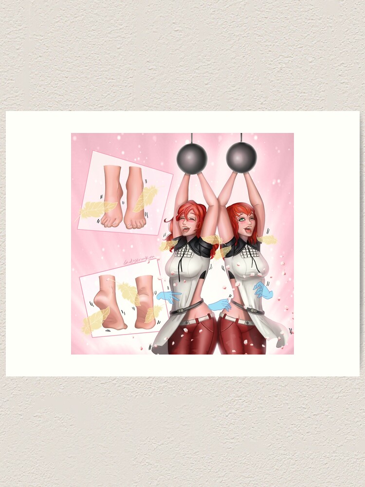 "Twin Sisters Tickling Feet 2" Art Print for Sale by ladykraken | Redbubble