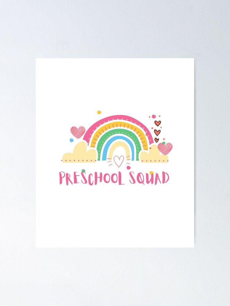 "Rainbow Back To School Preschool Squad Shirt" Poster by NatsudaJeangla ...