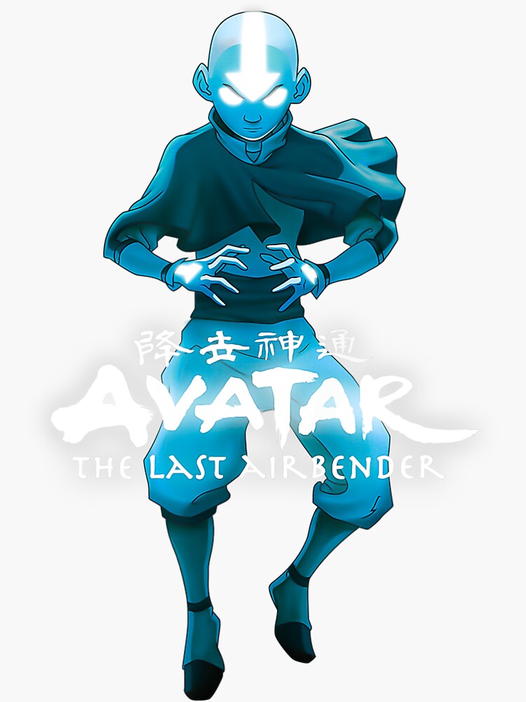 "Blue Monochromatic Aang The Last Airbender " Sticker for Sale by ...