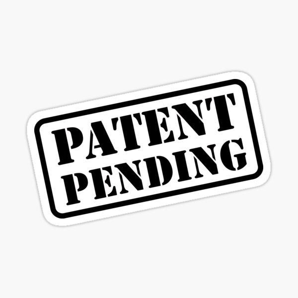 "Black Patent pending" Sticker for Sale by PerfectLoop | Redbubble