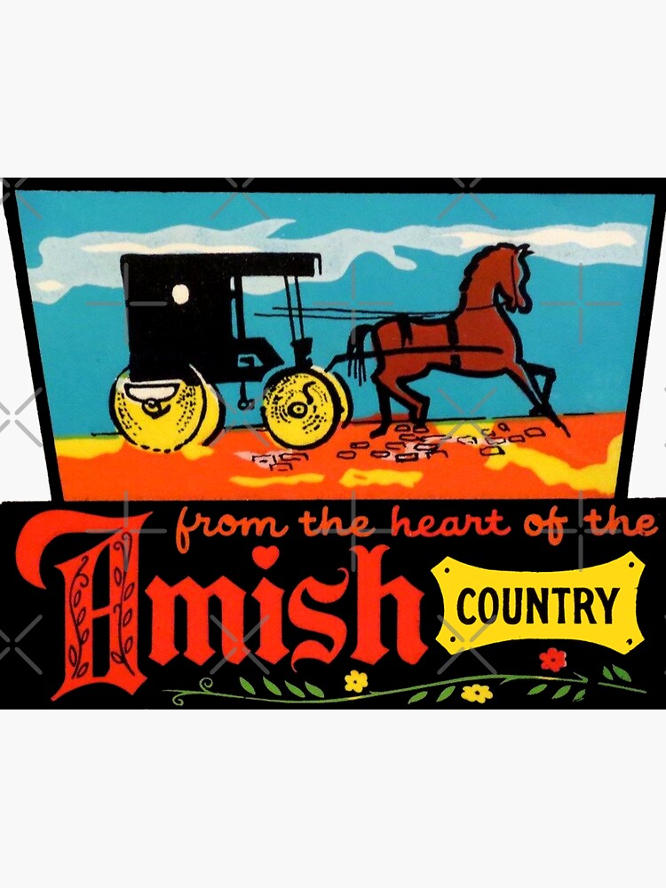 "Amish Country Vintage Travel Decal" Sticker for Sale by hilda74 ...