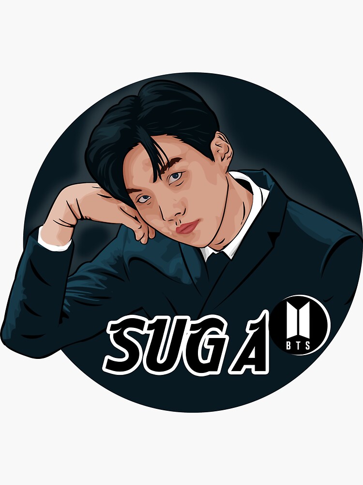 "BTS - Suga (Min Yoon Gi) Vector" Sticker for Sale by NindyaArt98 ...