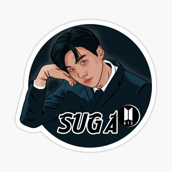 "BTS - Suga (Min Yoon Gi) Vector" Sticker for Sale by NindyaArt98 ...