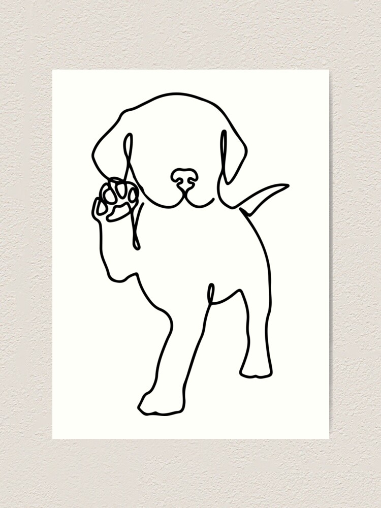 "Labrador Retriever Puppy line Art Drawing Print. Printable Black and ...