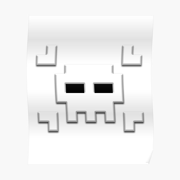 "Retro 8-bit Death Skull w Slight Bevel and Shadow Depth" Poster for ...