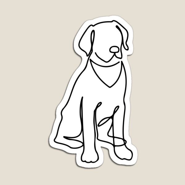 "Labrador Retriever with Bandana One line Drawing Print. Printable ...