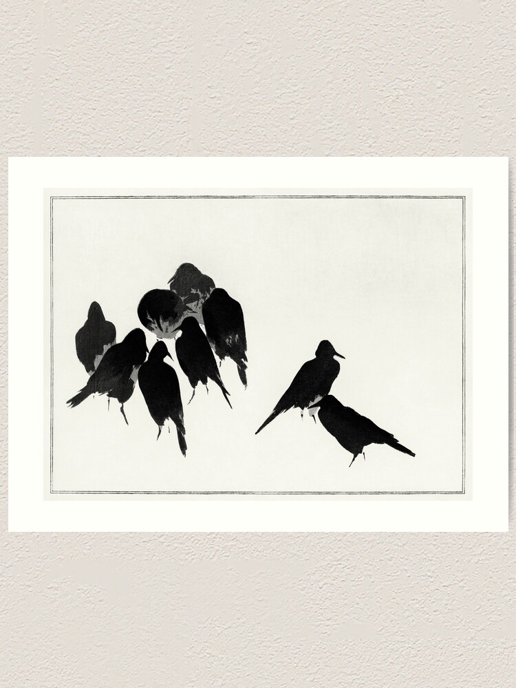"Sumi-e art of Japanese Ink Painting: The Karasu Japanese crows" Art ...