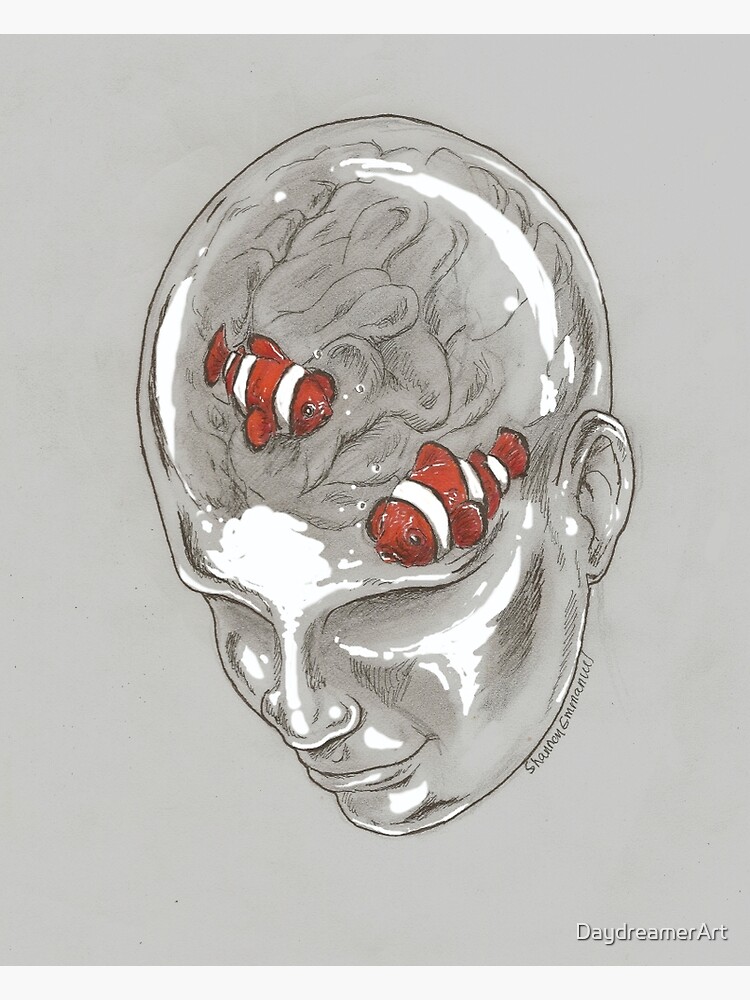 "Brain Fish" Art Print for Sale by DaydreamerArt | Redbubble