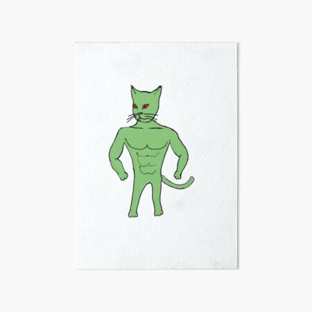 "Funny Muscular Cat -Buff Cat Meme" Art Board Print for Sale by ...