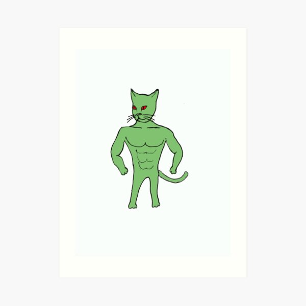 "Funny Muscular Cat -Buff Cat Meme" Art Print by AnanthKDileep | Redbubble