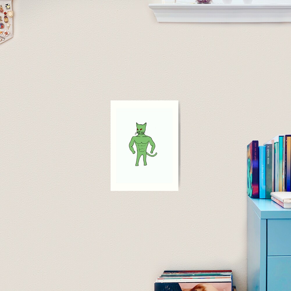 "Funny Muscular Cat -Buff Cat Meme" Art Print by AnanthKDileep | Redbubble