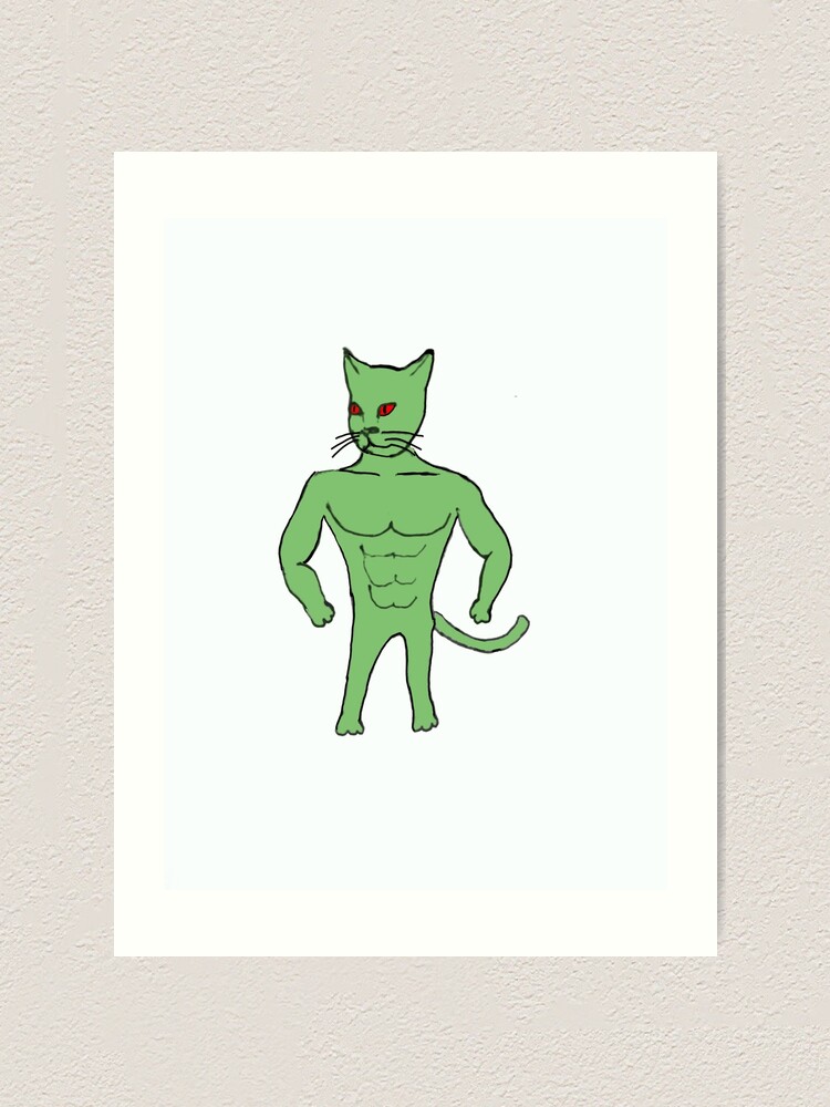 "Funny Muscular Cat -Buff Cat Meme" Art Print by AnanthKDileep | Redbubble