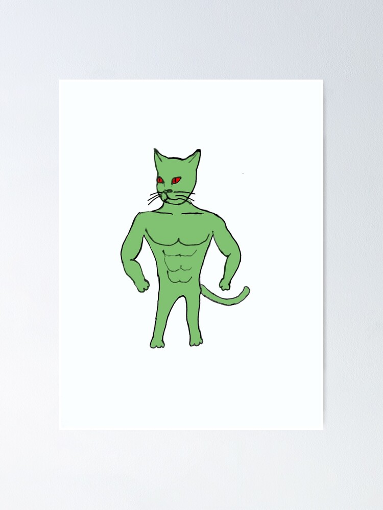 "Funny Muscular Cat -Buff Cat Meme" Poster for Sale by AnanthKDileep ...