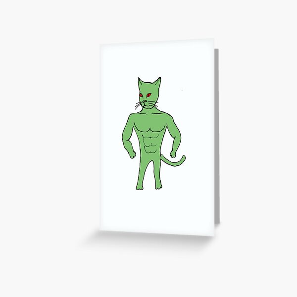 "Funny Muscular Cat -Buff Cat Meme" Greeting Card by AnanthKDileep ...