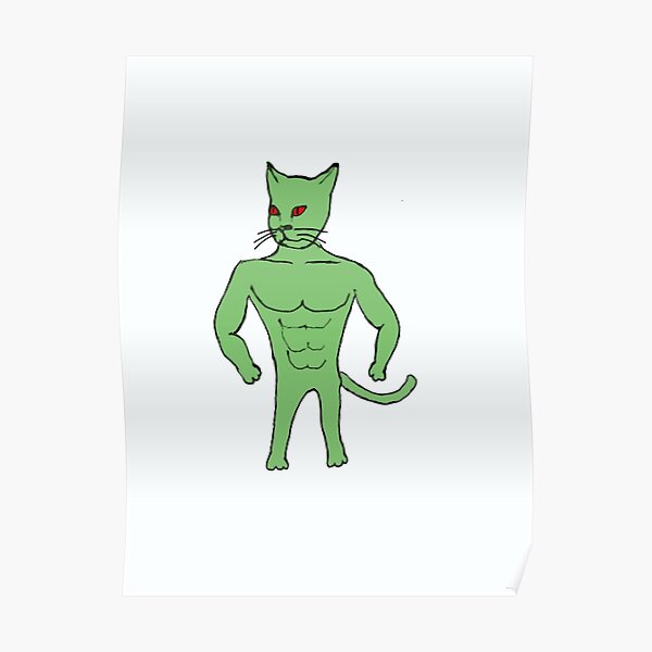 "Funny Muscular Cat -Buff Cat Meme" Poster for Sale by AnanthKDileep ...