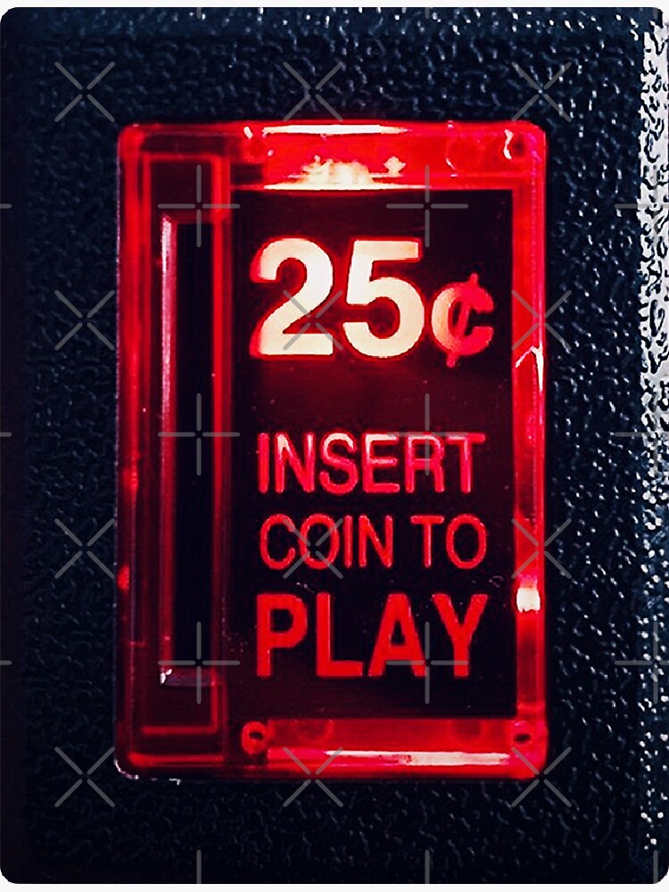 "Insert Coin" Sticker for Sale by Retro-Freak | Redbubble