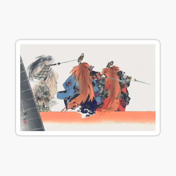 "Japanese ink painting: The Three Ronin " Sticker for Sale by ...