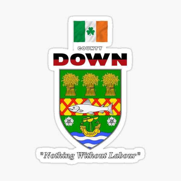 "COUNTY DOWN IRELAND - OFFICIAL CREST" Sticker for Sale by CathalDevlin ...