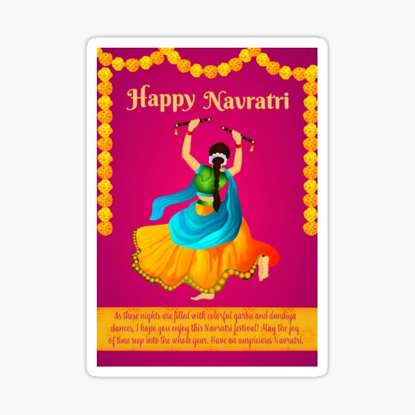 "Happy Navratri" Sticker for Sale by DesiBoli | Redbubble
