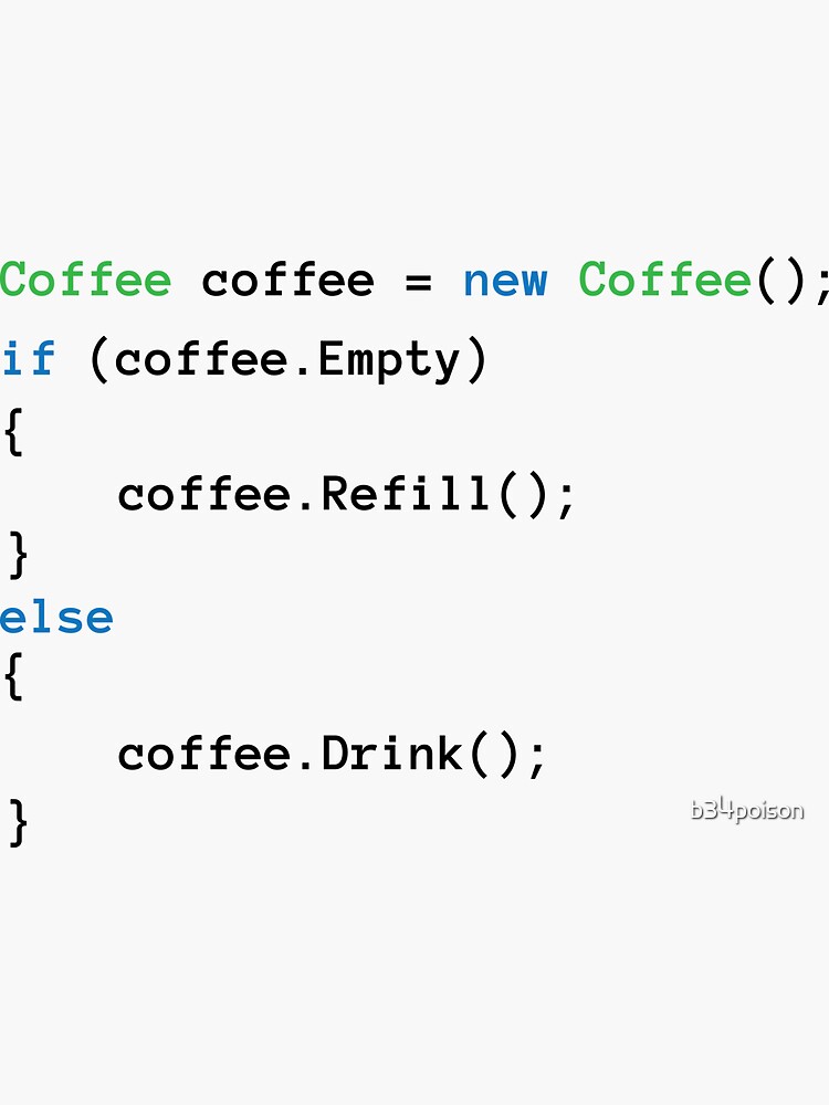 "Coffee code" Sticker for Sale by b34poison | Redbubble