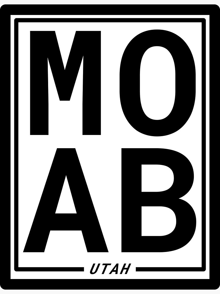 "Moab Utah - Transparent Rectangle - Black Text" Sticker for Sale by ...
