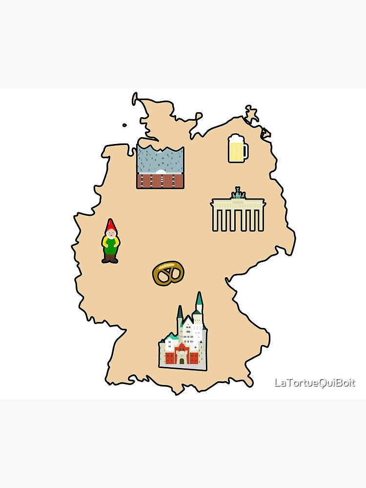 "Germany landmarks map - Tourist attractions" Photographic Print by ...
