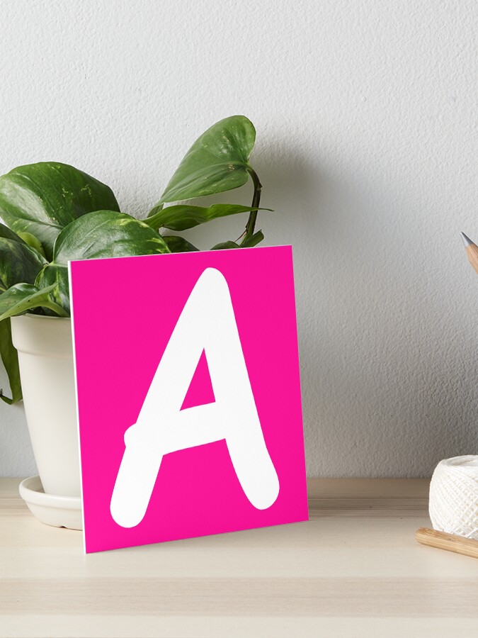 "Pink Letter A Capital Alphabet Girls Birthday Gift" Art Board Print ...