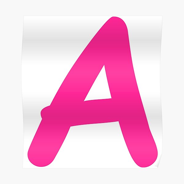 "Pink Letter A Capital Alphabet Girls Birthday Gift" Poster for Sale by ...
