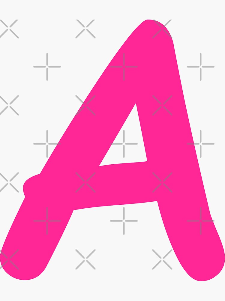 "Pink Letter A Capital Alphabet Girls Birthday Gift" Sticker for Sale ...