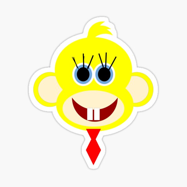 "Smiling bob sponge monkey" Sticker for Sale by heyyyyyallll | Redbubble